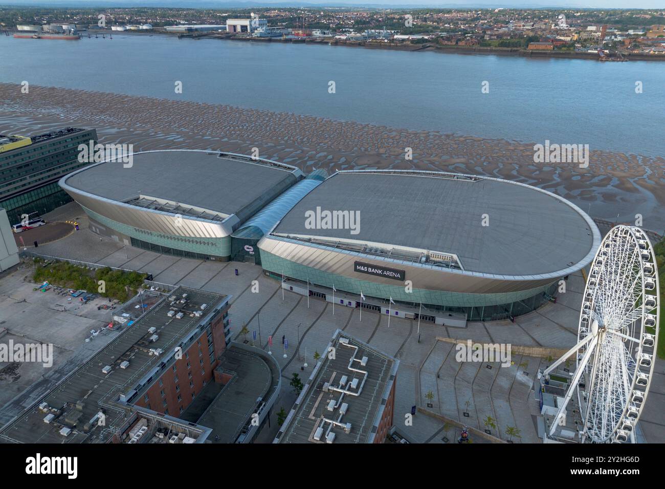 Aerial view of the M&S Bank Arena, Liverpool, England Stock Photo - Alamy