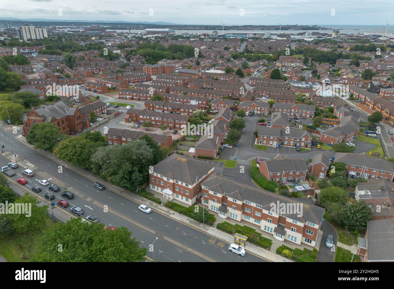 General aerial view of a residential area off Walton Lane in the ...