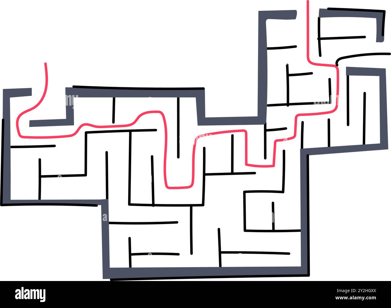 adventure labyrinth game maze cartoon vector illustration Stock Vector ...