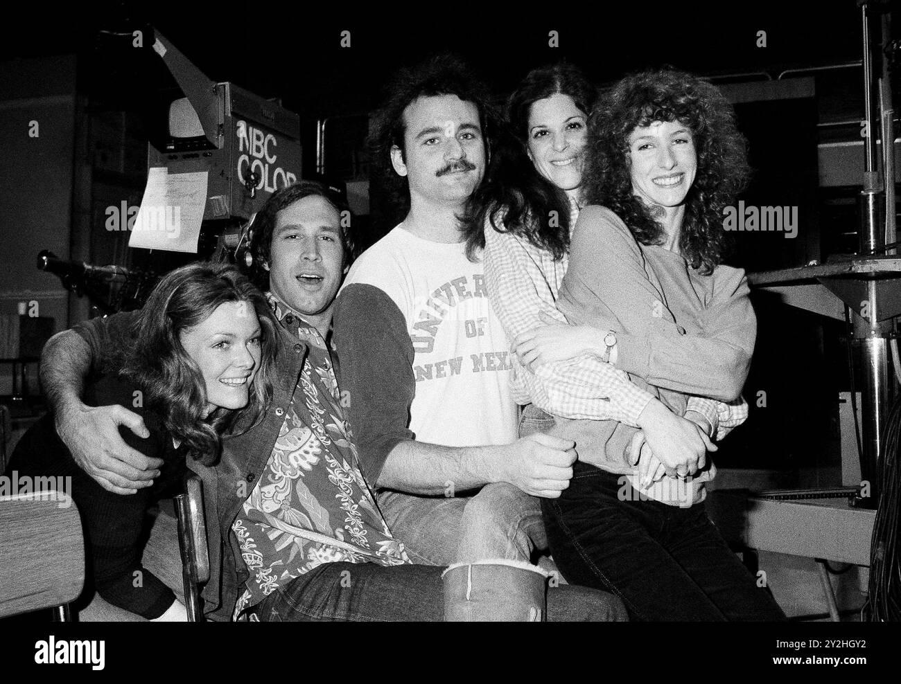 FILE - Comedian Chevy Chase, second from left, joins the cast of NBC's ...