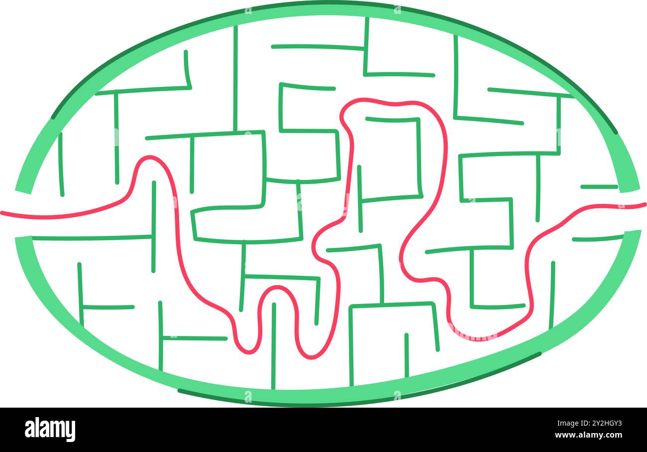 challenge labyrinth game maze cartoon vector illustration Stock Vector ...