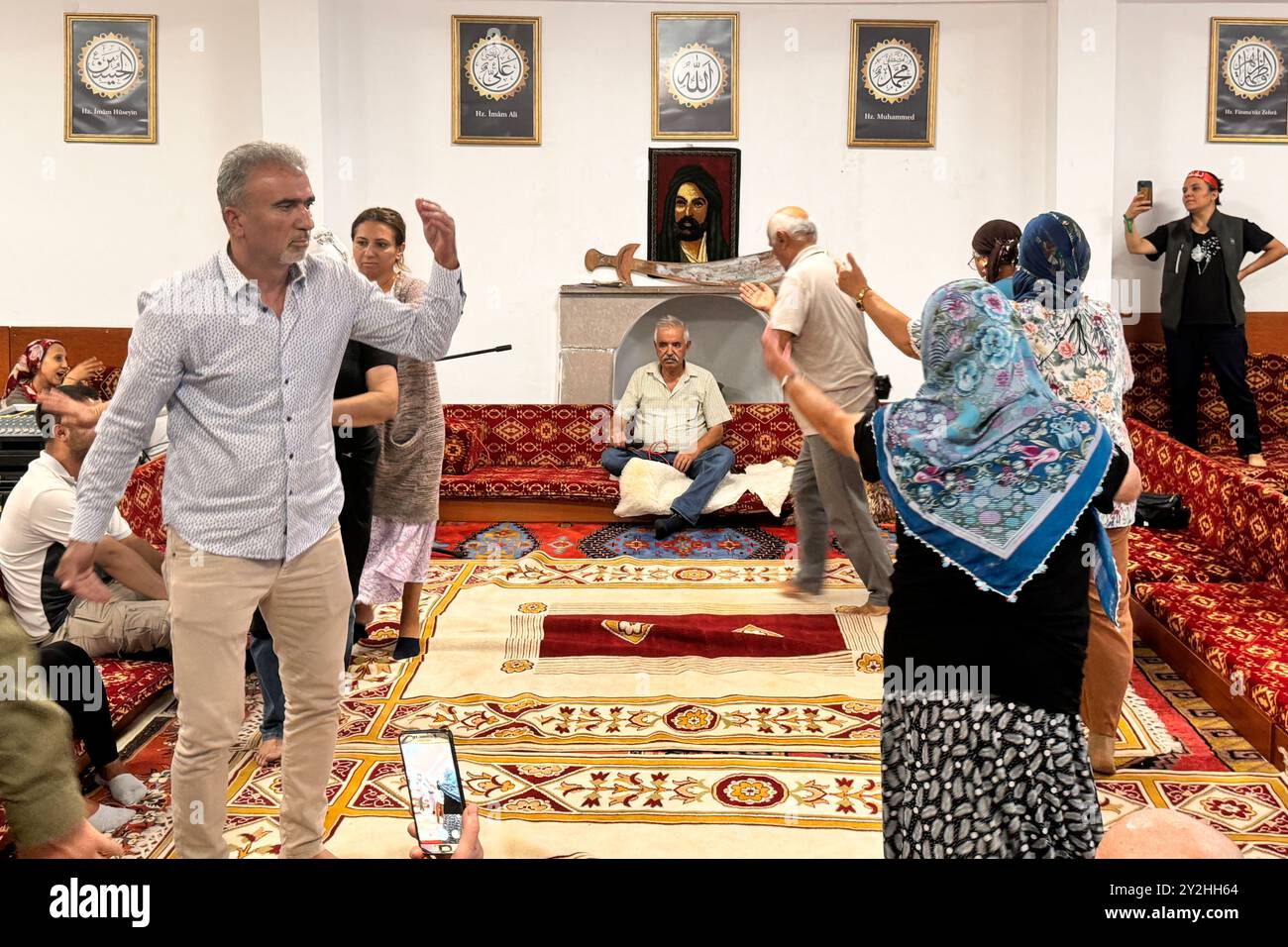 Ankara, Turkey-August 25, 2024: Cloese up view of semah ceremony at the ...