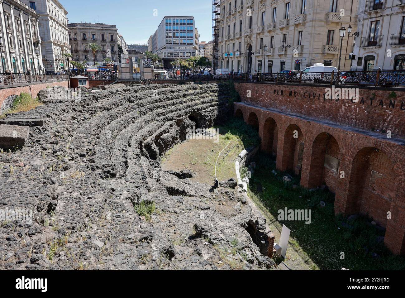 Roman Amphitheatre of Catania, Catania, Sicily Stock Photo - Alamy