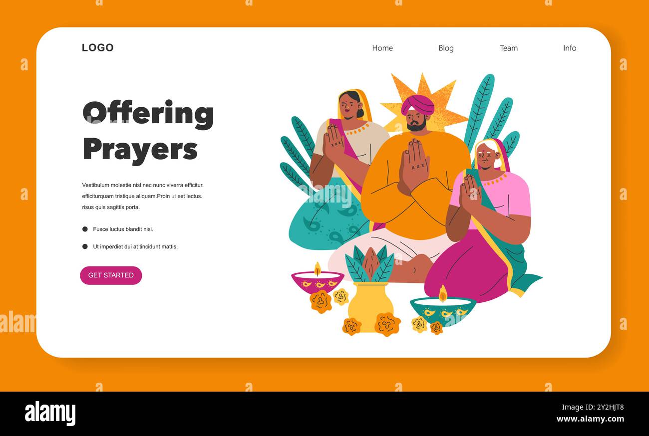 Navaratri festival concept. Devotees offering prayers and performing ...