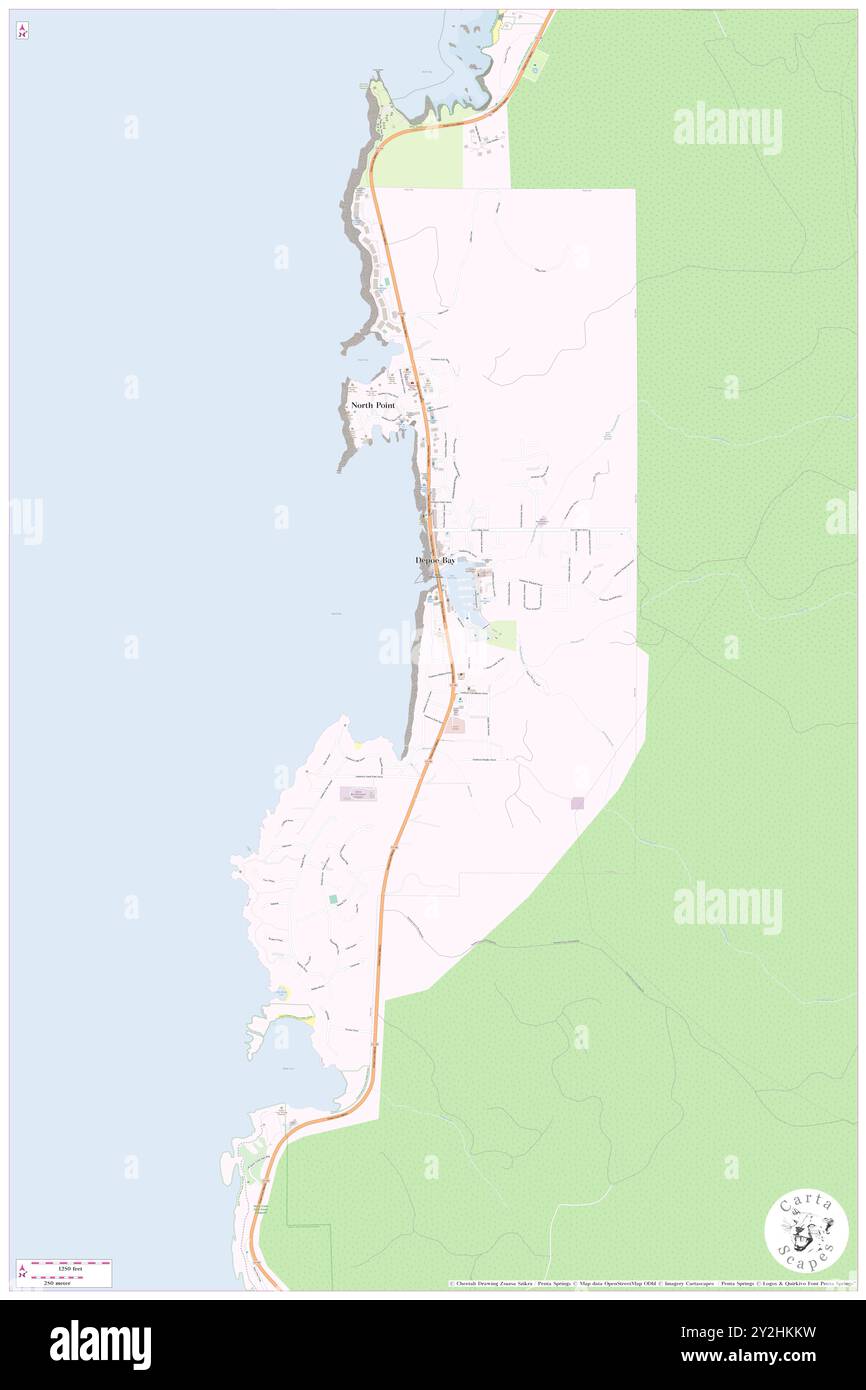 Map of depoe bay oregon Cut Out Stock Images & Pictures - Alamy