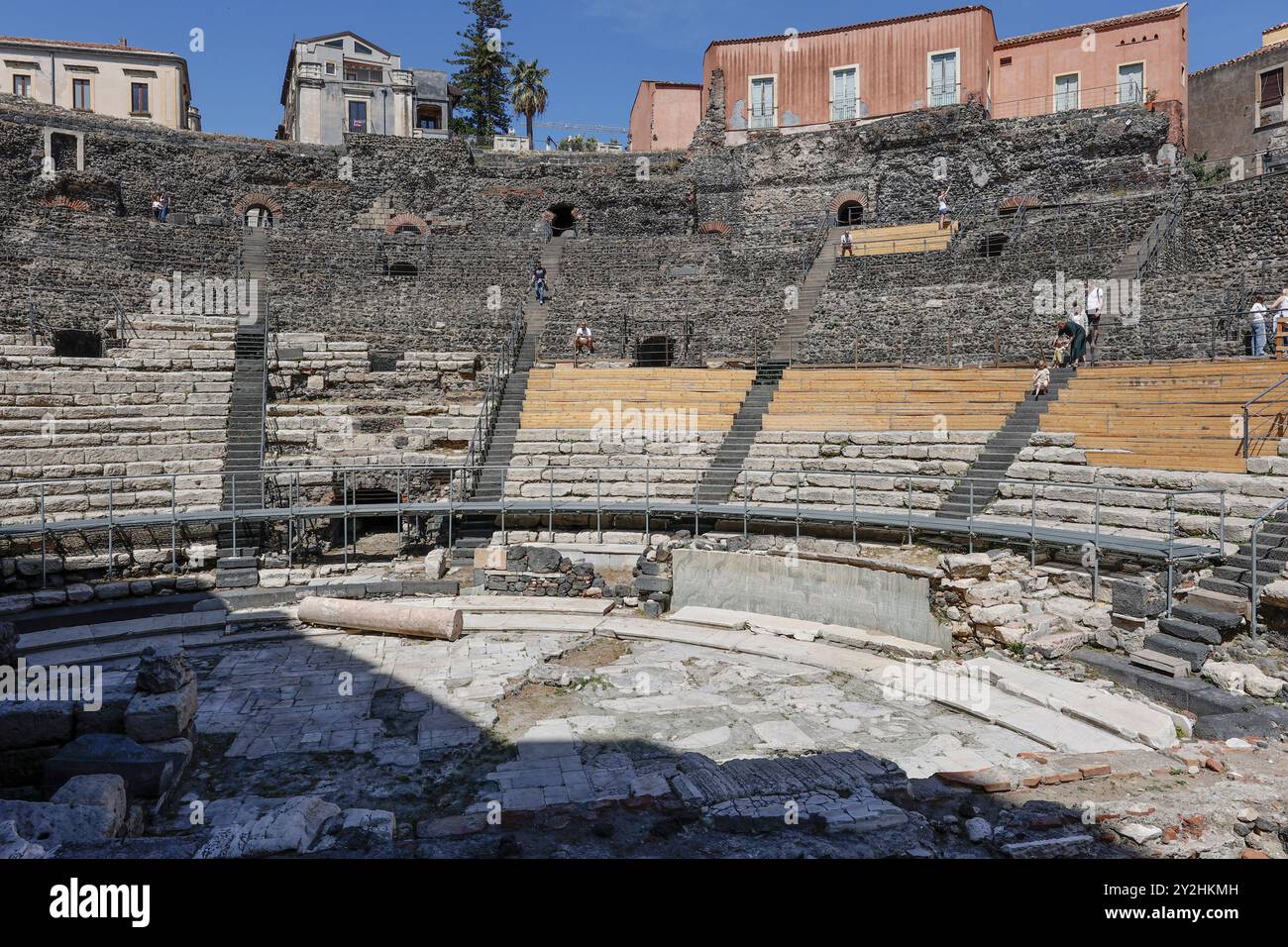 Ancient Greek Roman theatre of Catania, Sicily Stock Photo - Alamy