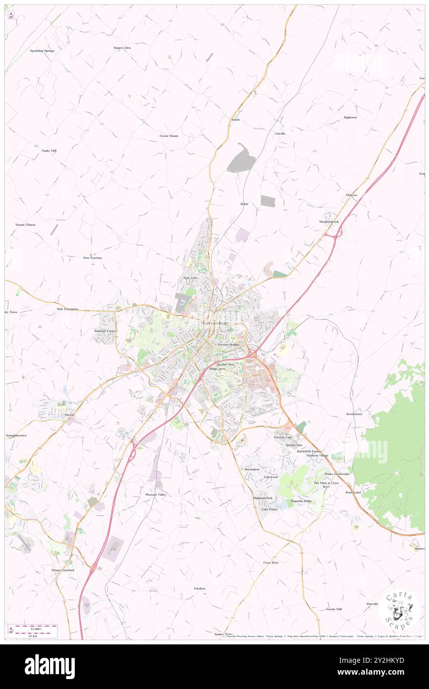 Harrisonburg map Cut Out Stock Images & Pictures - Alamy