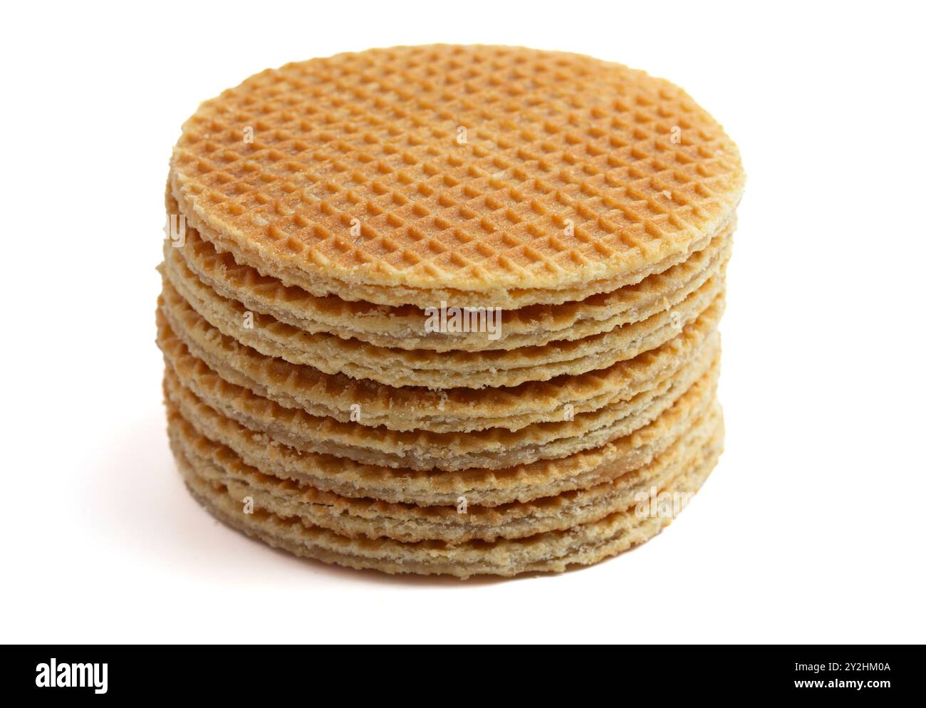 Caramel Filled Dutch Stroopwafel Cookies Isolated on White Background ...