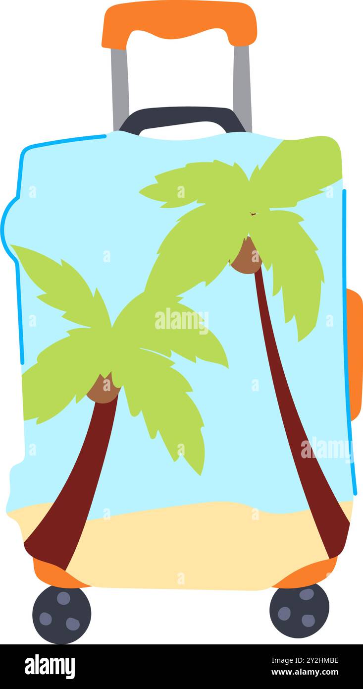 travel luggage cover cartoon vector illustration Stock Vector Image ...