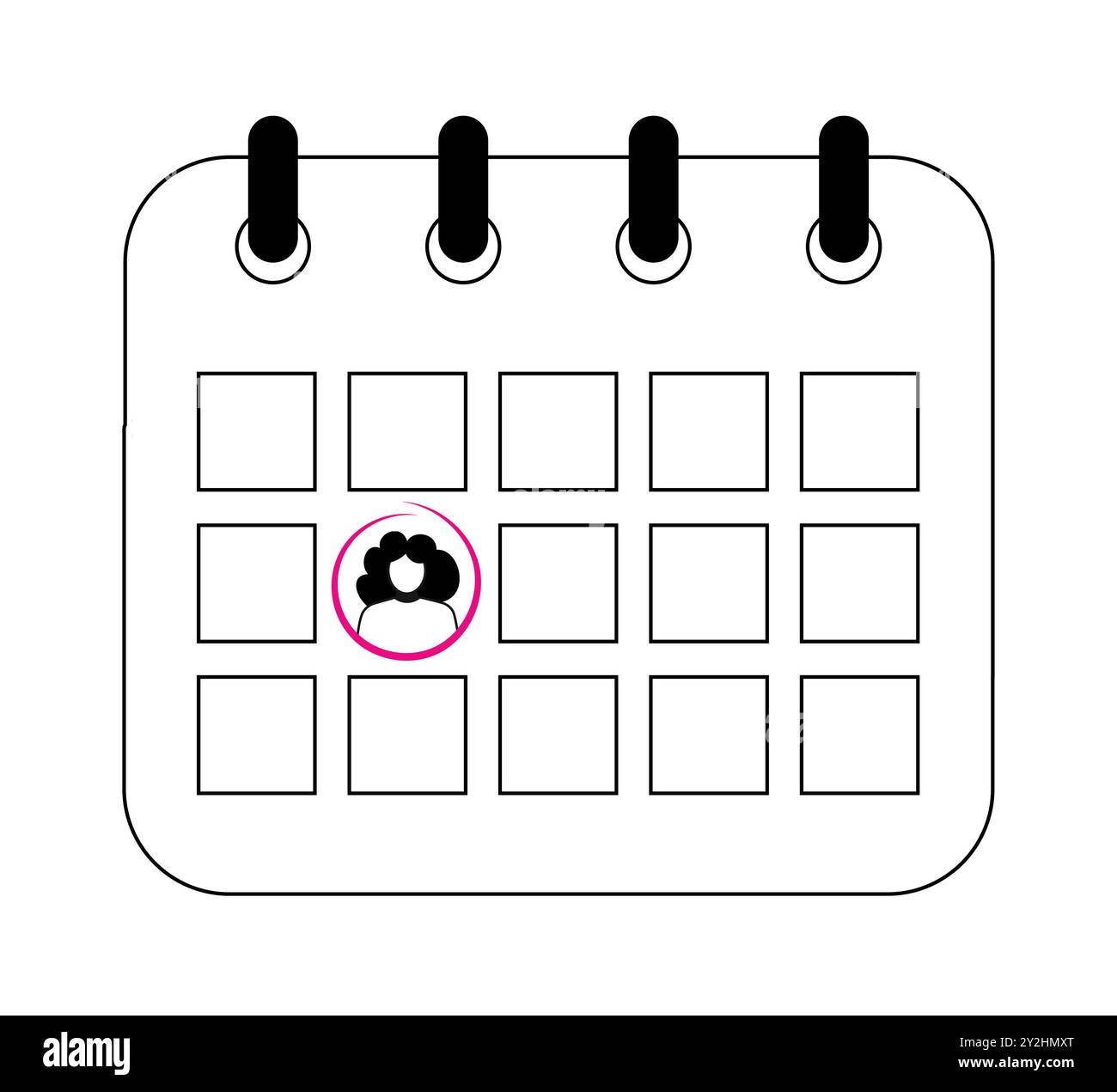 A calendar with one date marked for an important event, visually ...