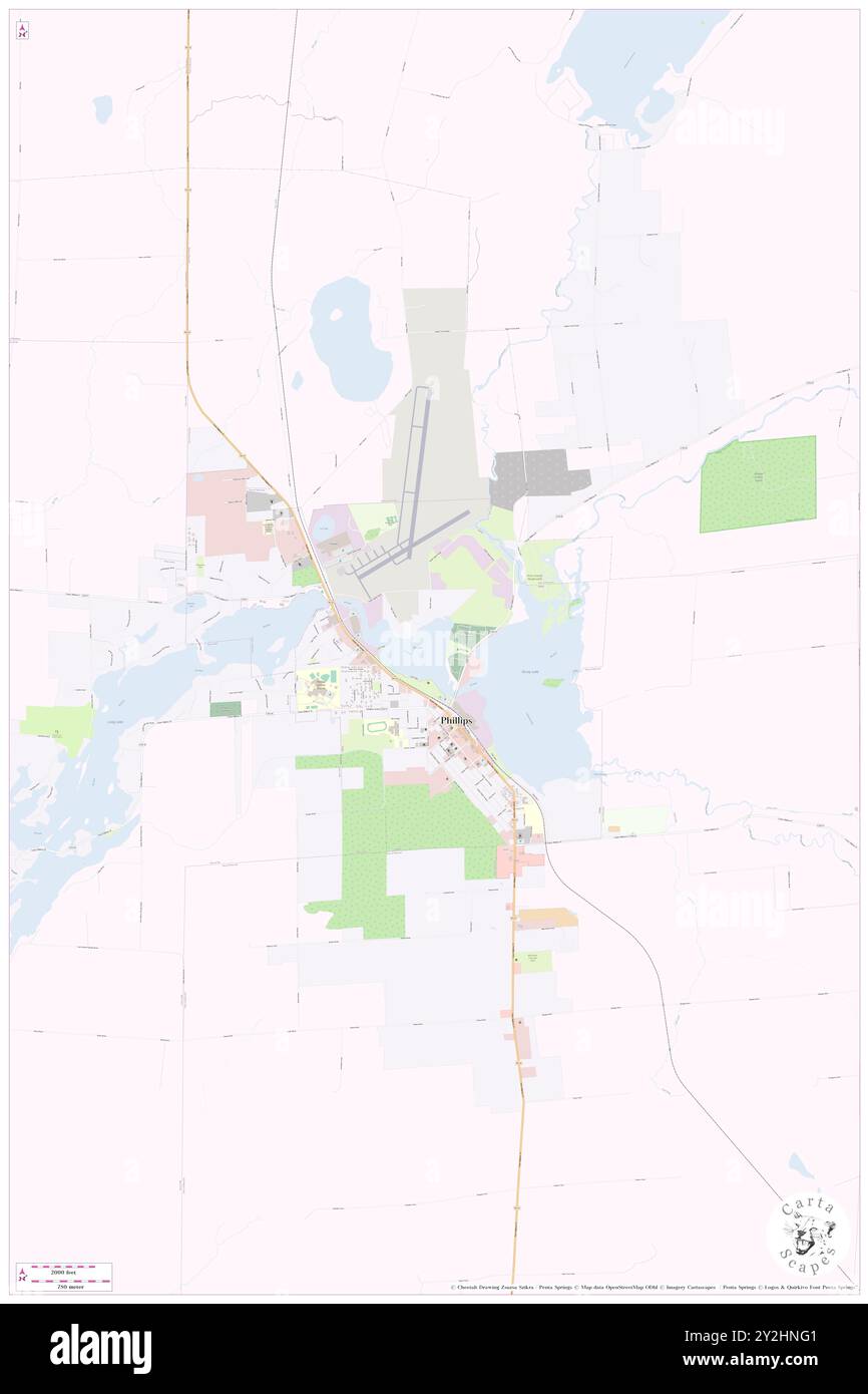 Map of phillips wisconsin Cut Out Stock Images & Pictures - Alamy