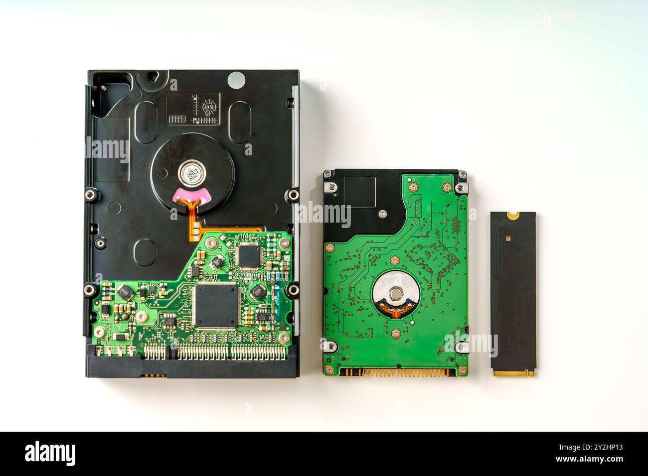 Three Types of Electronic Storage Devices Isolated on White Background ...