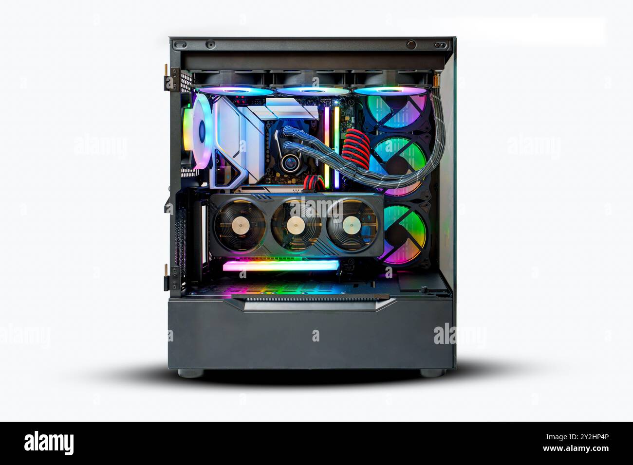Showcase of a Modern Gaming Desktop Computer Build with Rainbow LED ...