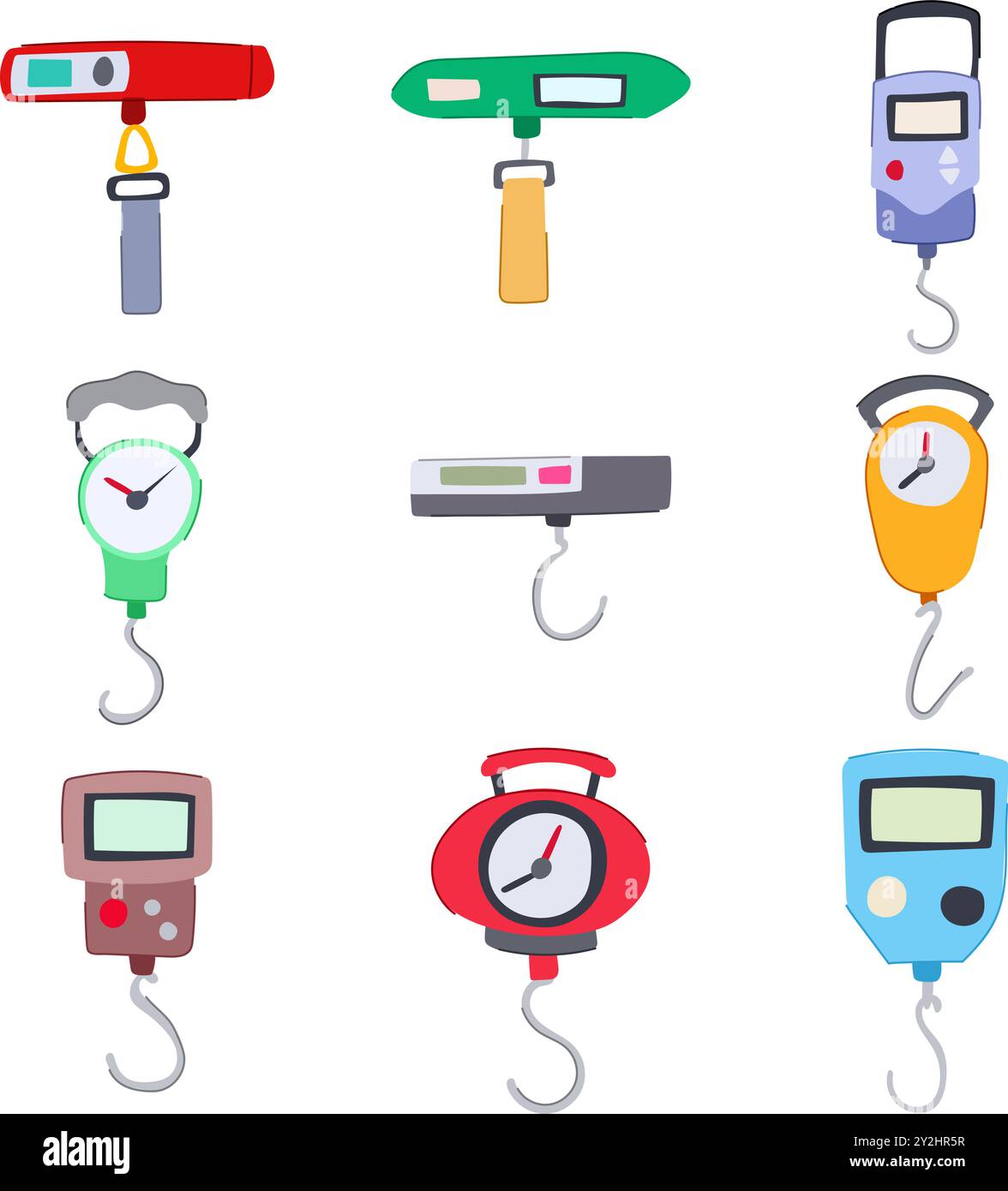 luggage weight set cartoon vector illustration Stock Vector Image & Art ...