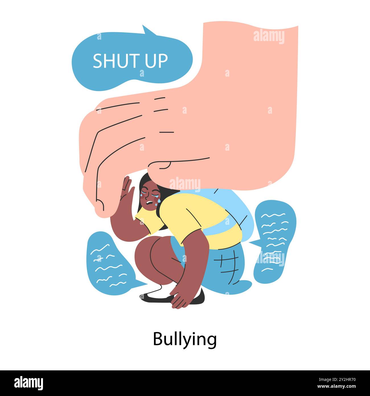 School bullying. Female victim being bullied and assaulted. Agression ...