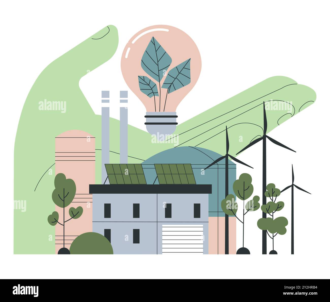 Environment protection and reduction of carbon footprint. Company using ...