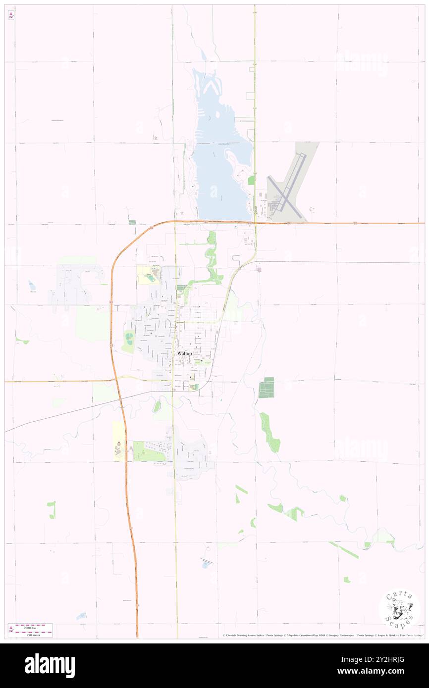 Map of wahoo nebraska Cut Out Stock Images & Pictures - Alamy