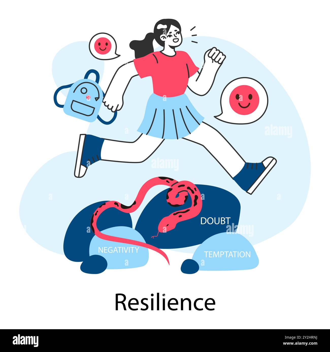 School bullying. Brave school girl resilience in the face of negativity ...