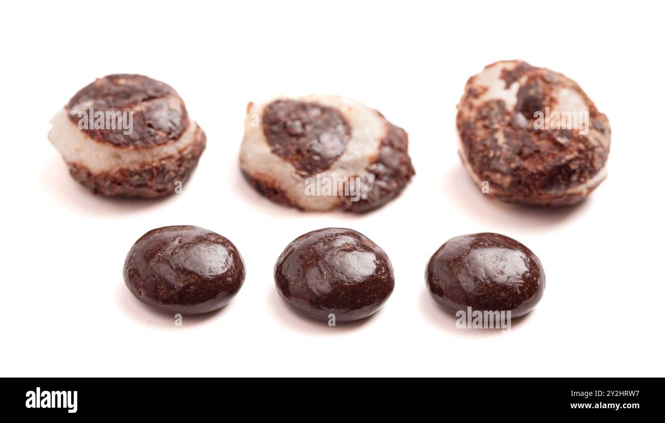 Freeze Dried Chocolate Covered Cream Filled Mint Candy Pieces Stock ...