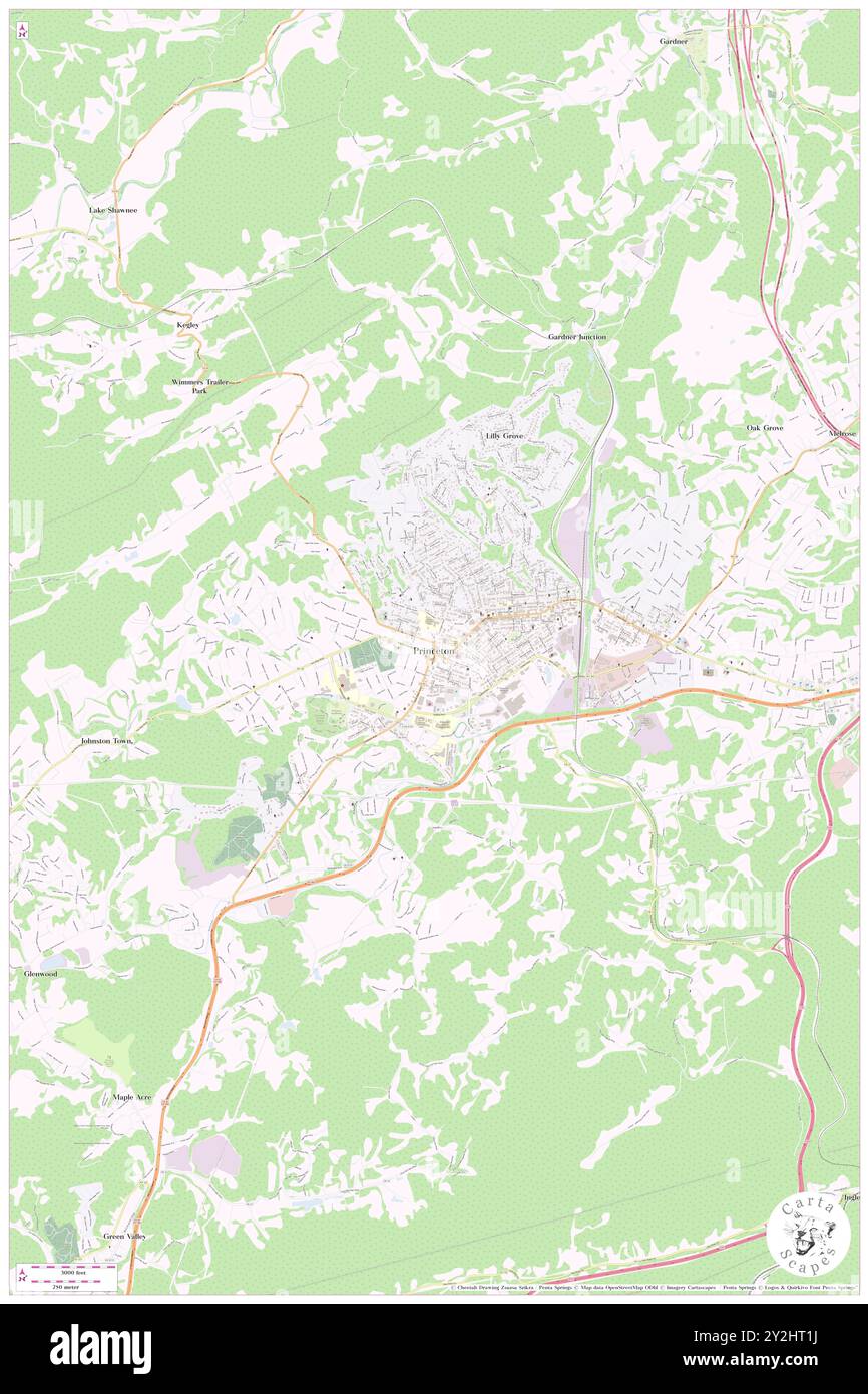 Princeton west virginia map Cut Out Stock Images & Pictures - Alamy