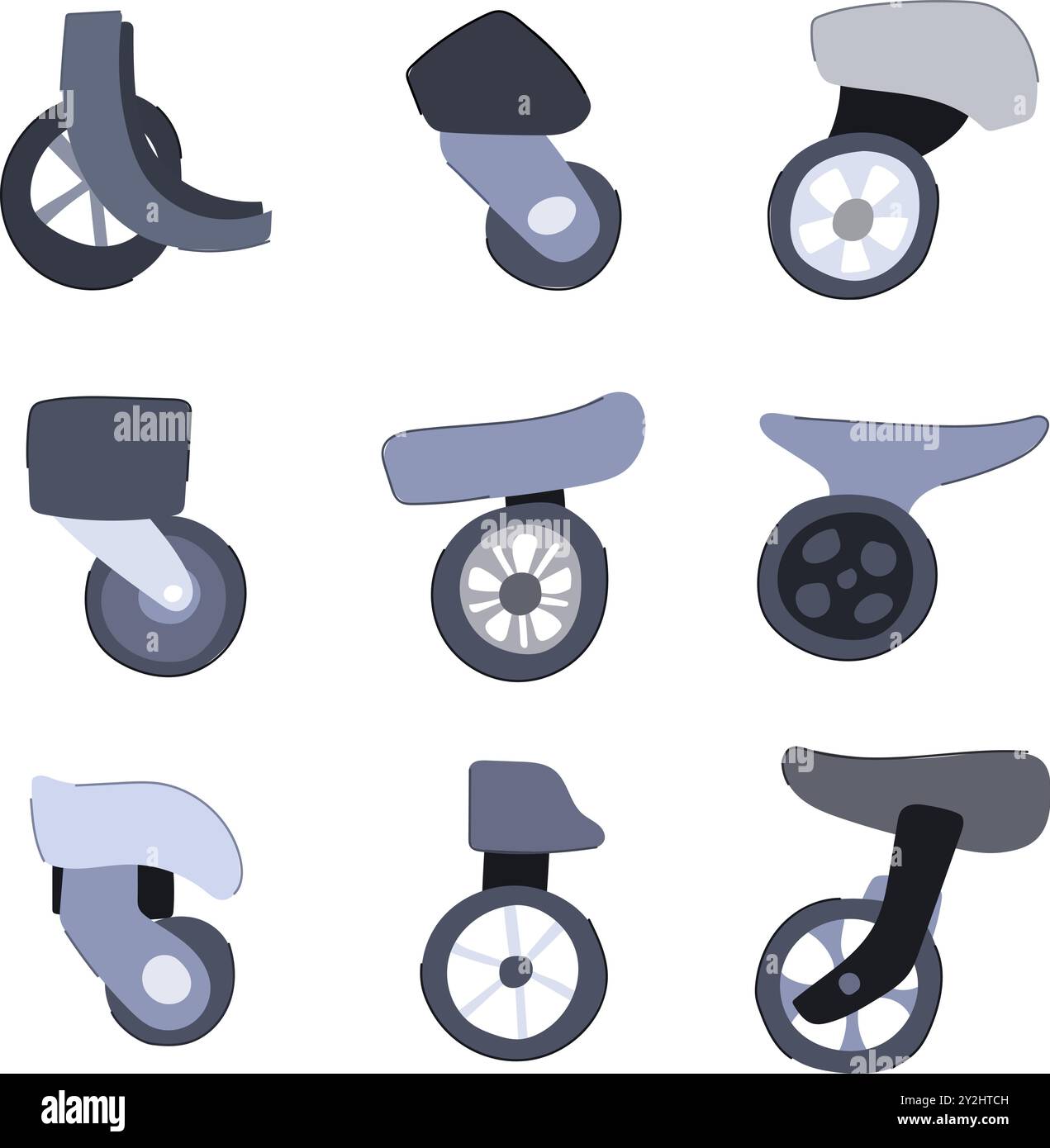 luggage wheels set cartoon vector illustration Stock Vector Image & Art ...