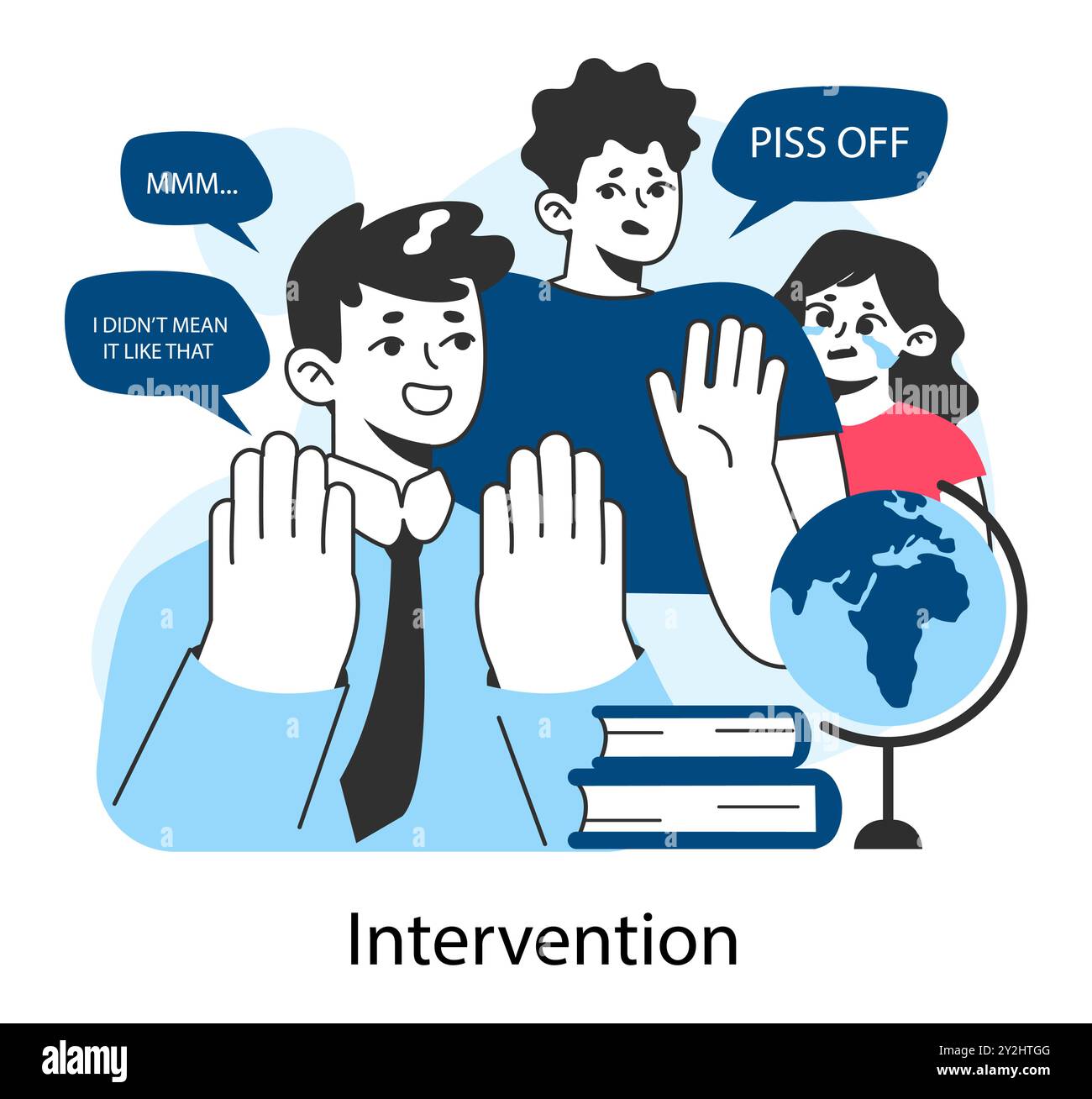 School bullying. Friend defending a crying harassment and humiliation ...