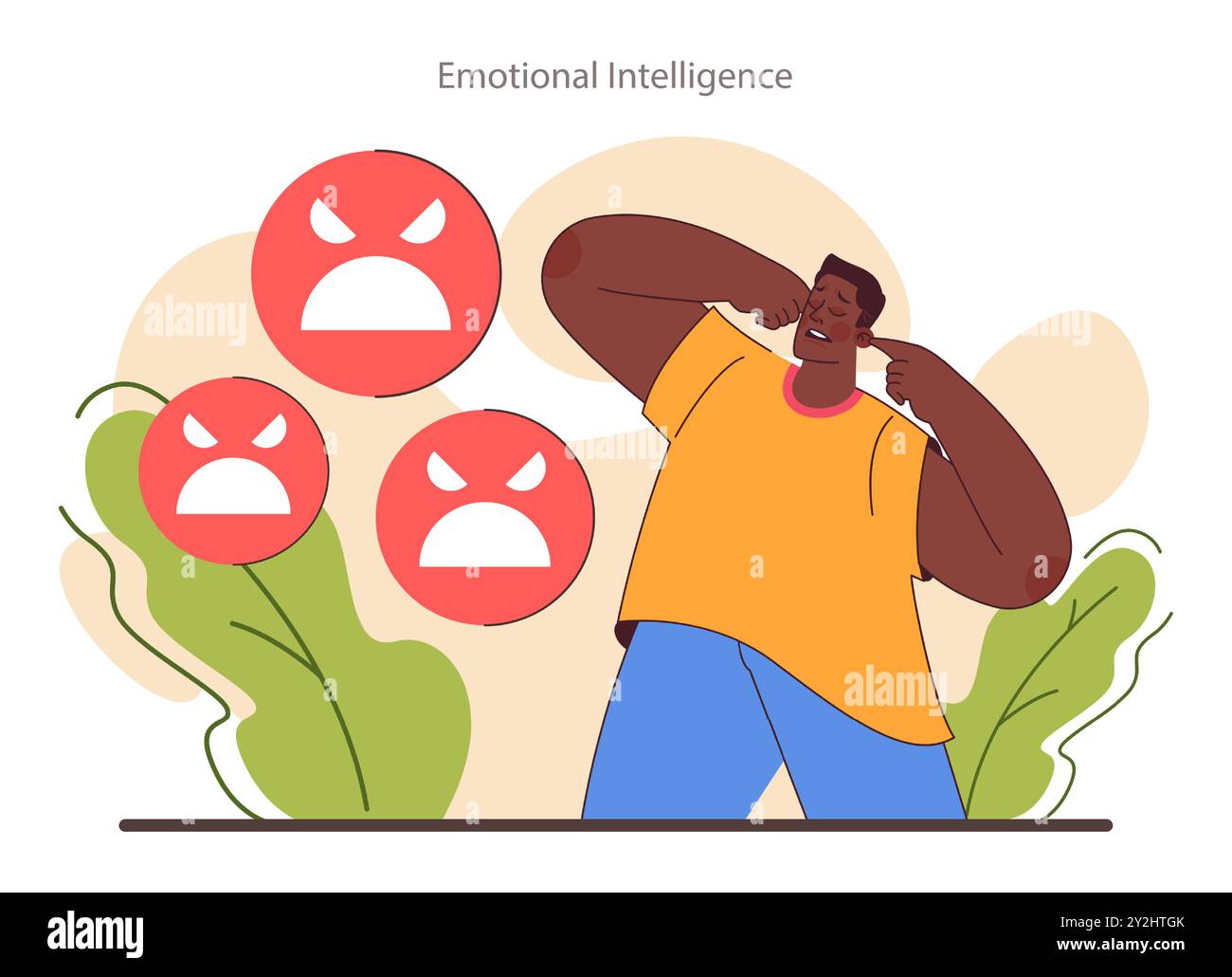 Character adaptability and flexibility skill. Employee with emotional ...