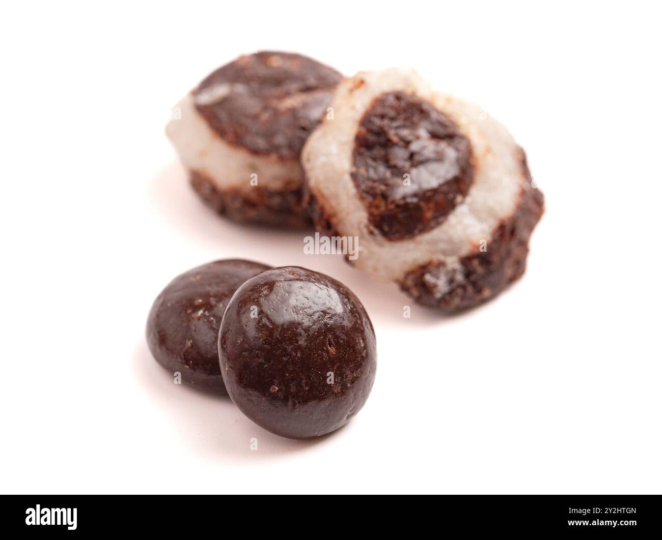 Freeze Dried Chocolate Covered Cream Filled Mint Candy Pieces Stock ...