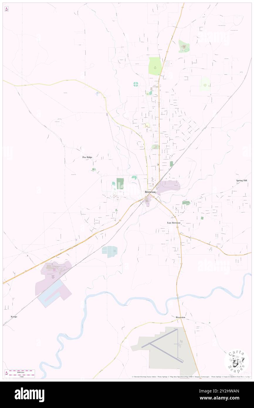 Map of brewton Cut Out Stock Images & Pictures - Alamy