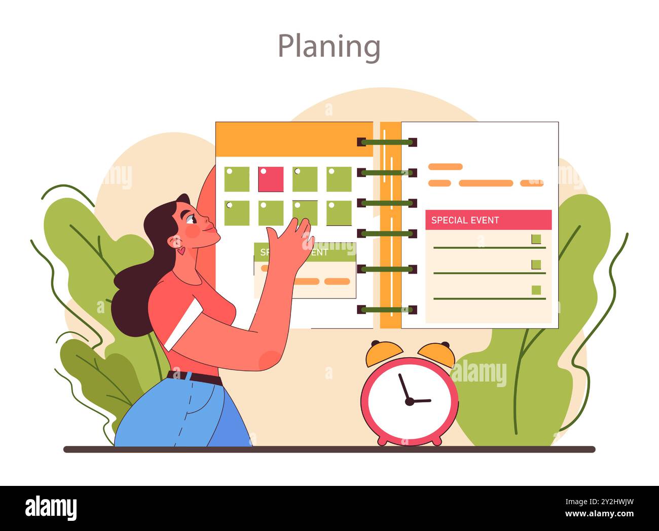 Planning and organization of tasks on board. Character planning or ...