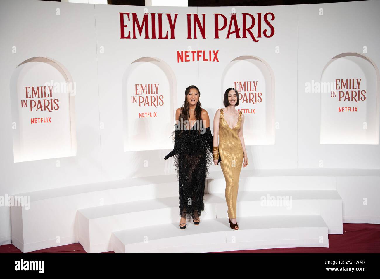 Ashley Park and Lily Collins attend the ''Emily In Paris'' fourth ...