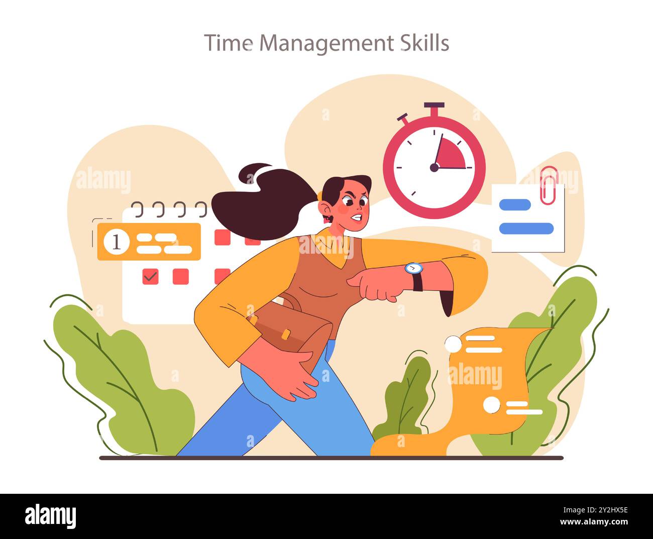 Time management skill. Character with self-discipline. Planning and ...