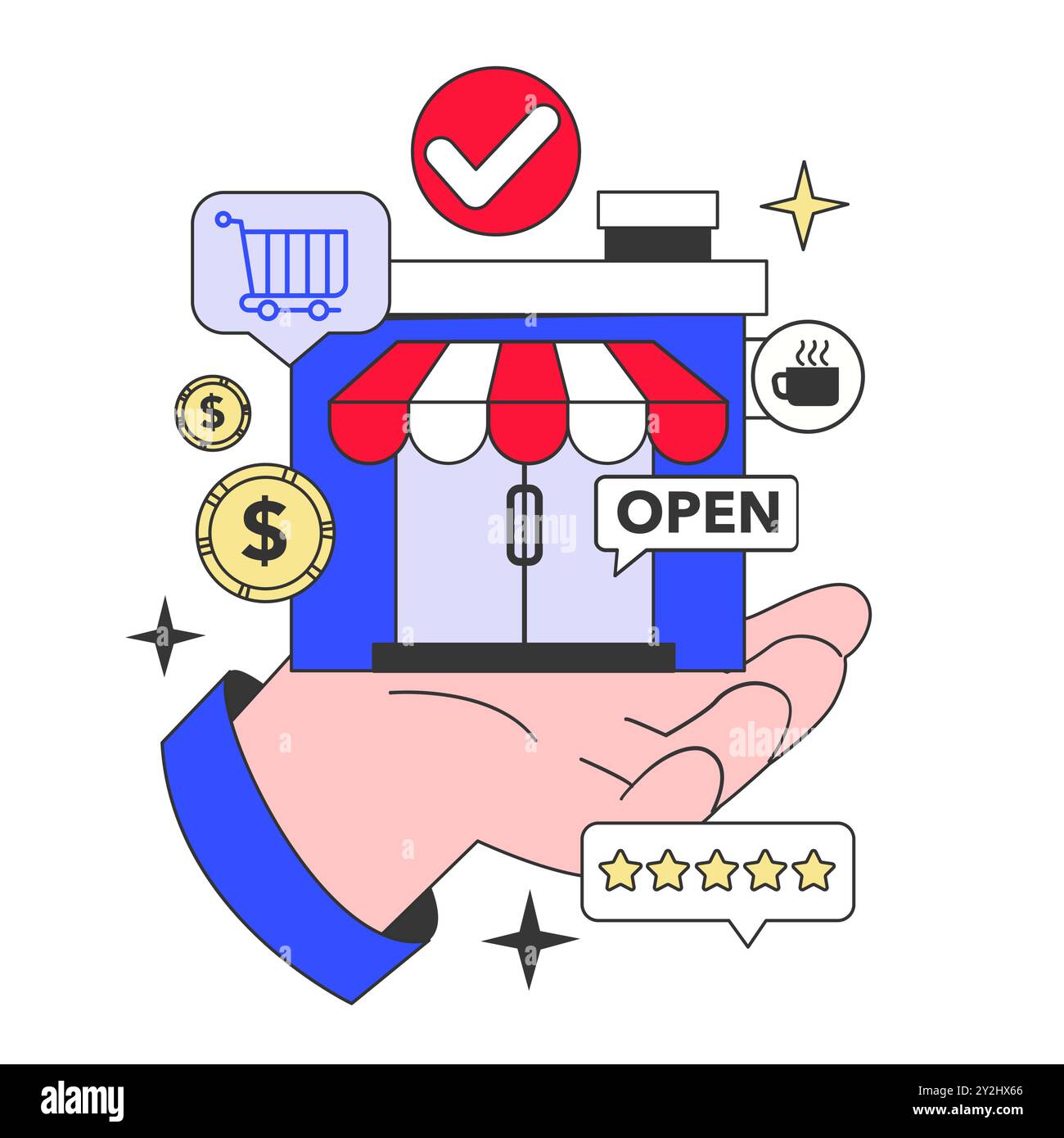 Small business. Starting and developing a new start-up or local ...