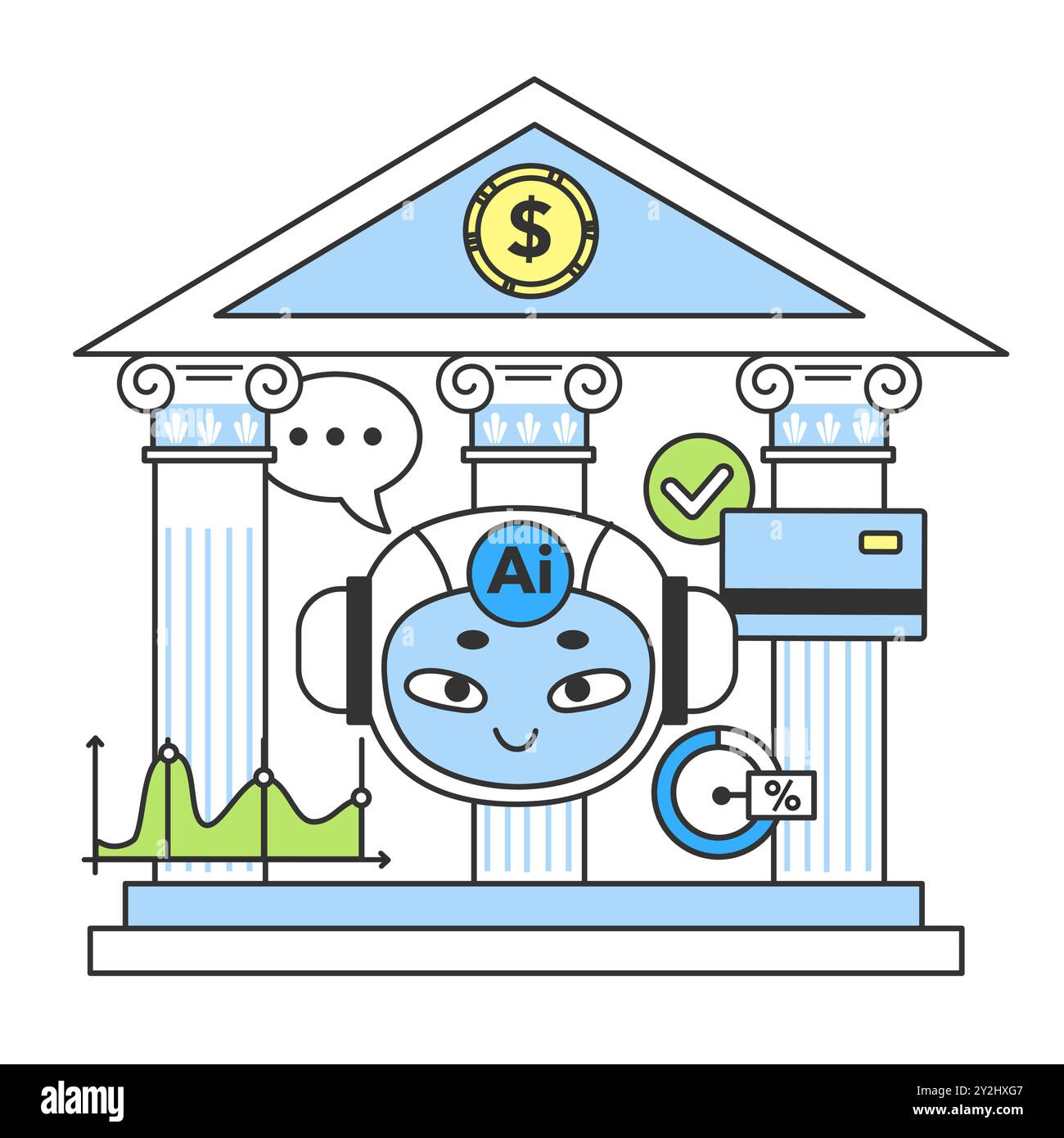 Banking industry automatization with artificial intelligence. Fintech development. Financial ...