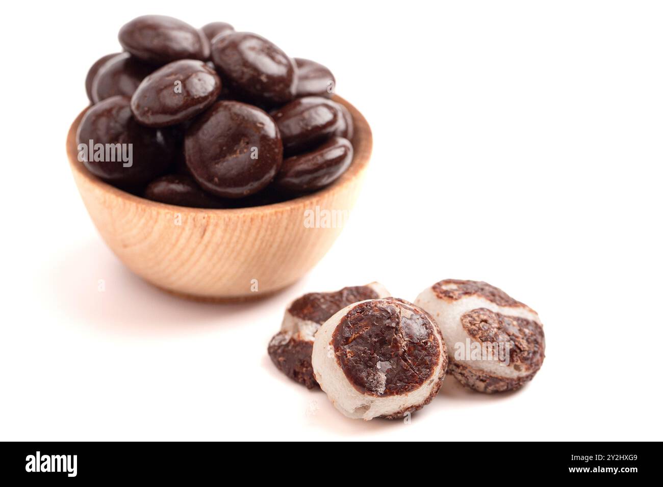 Freeze Dried Chocolate Covered Cream Filled Mint Candy Pieces Stock ...