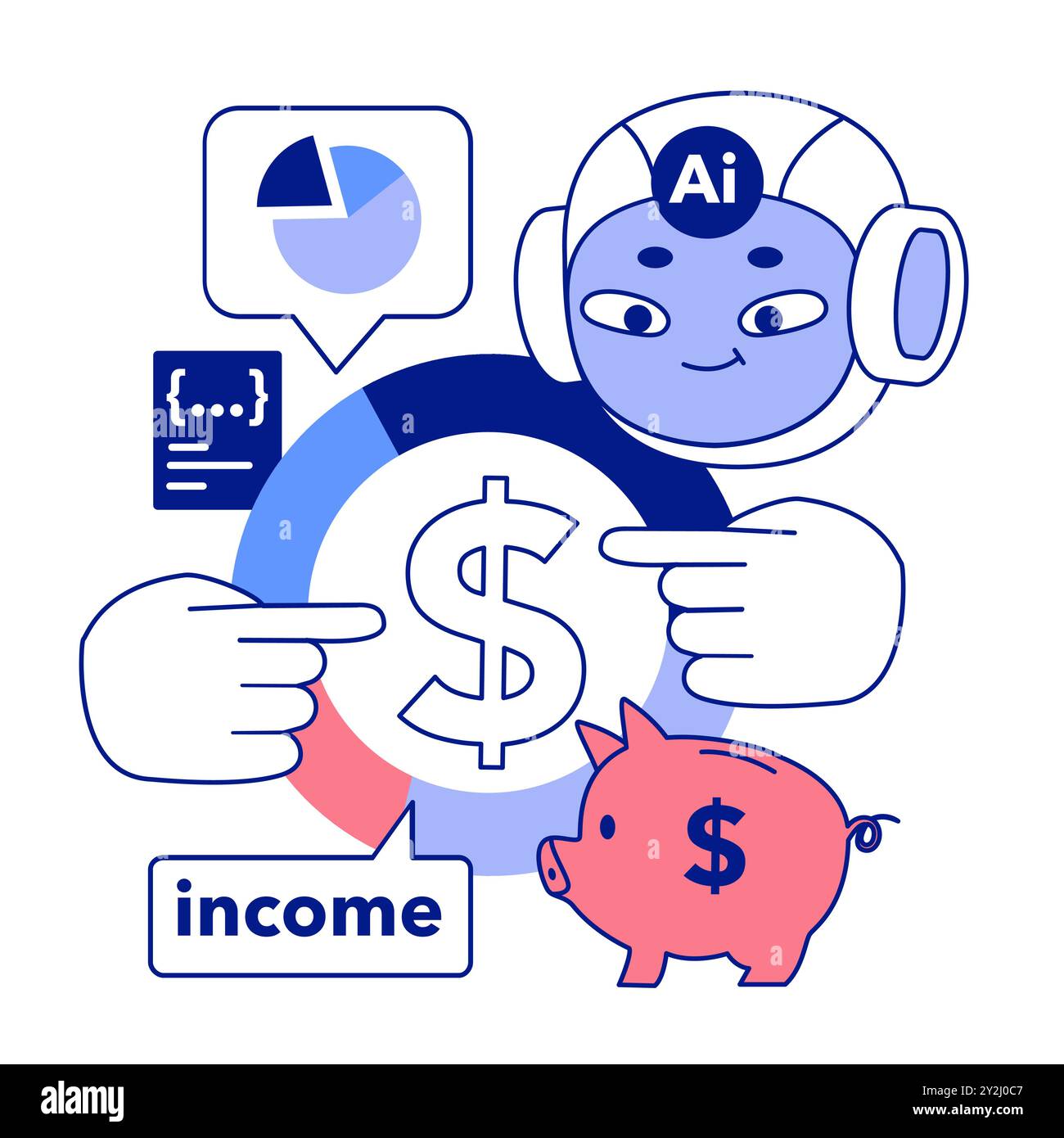 Artificial intelligence in business. AI-powered production, management and marketing. Self ...