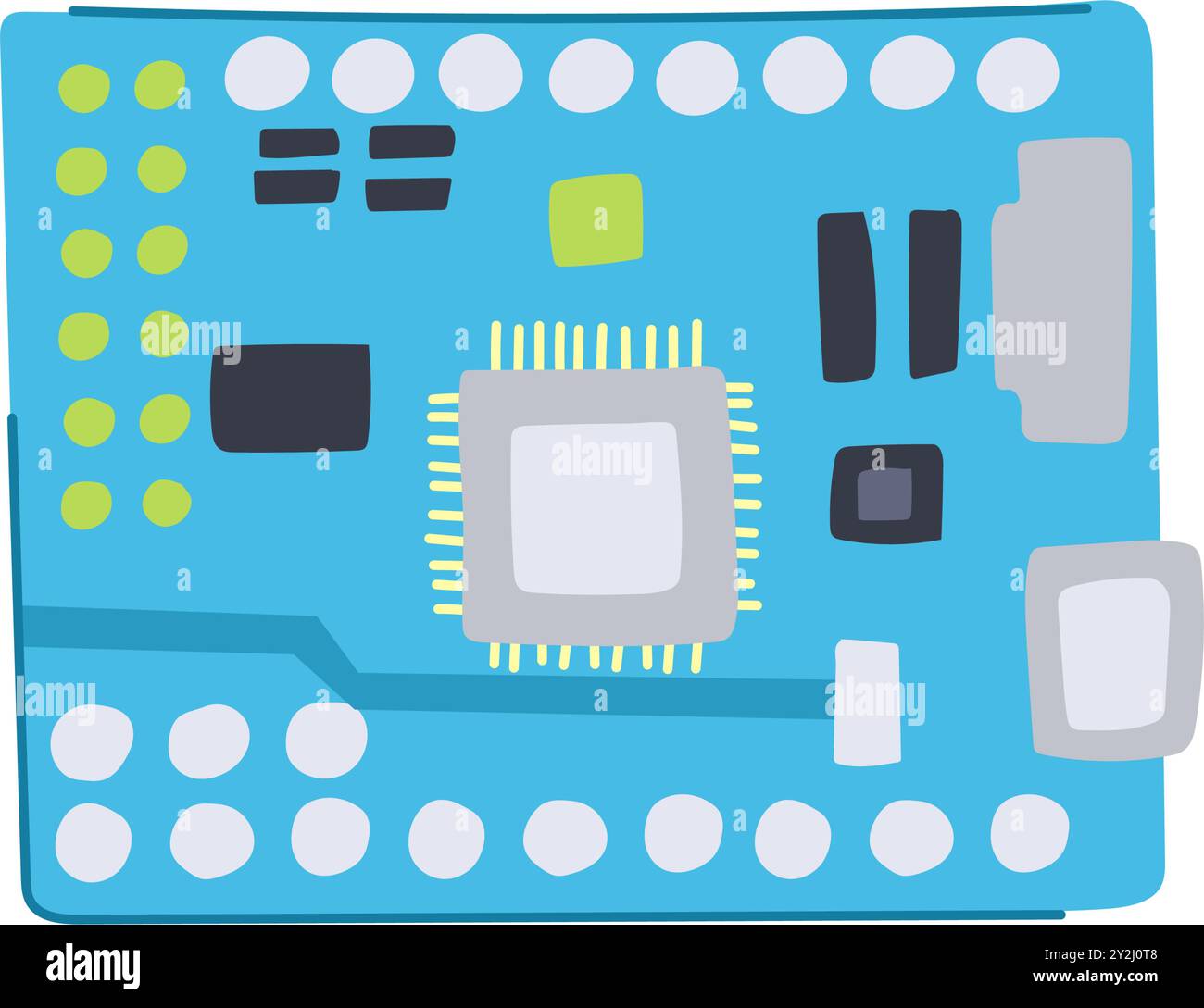 Abstract Microcontroller Cartoon Vector Illustration Stock Vector Image