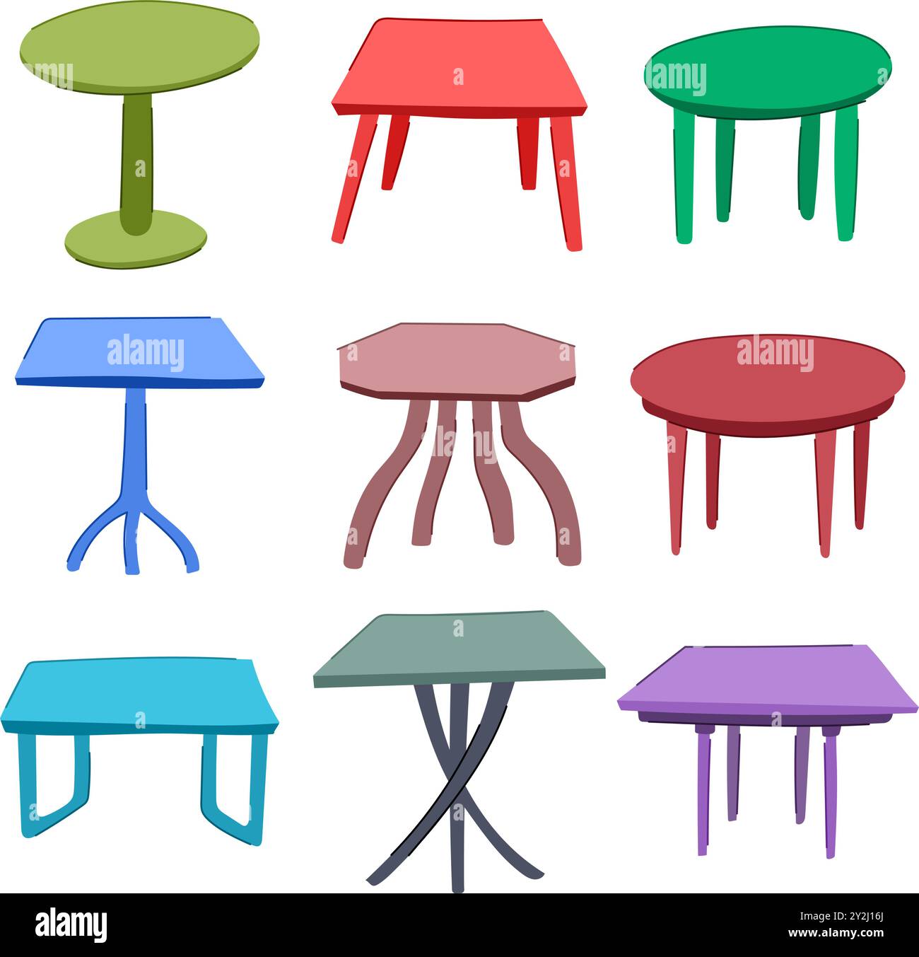 plastic table set cartoon vector illustration Stock Vector Image & Art ...