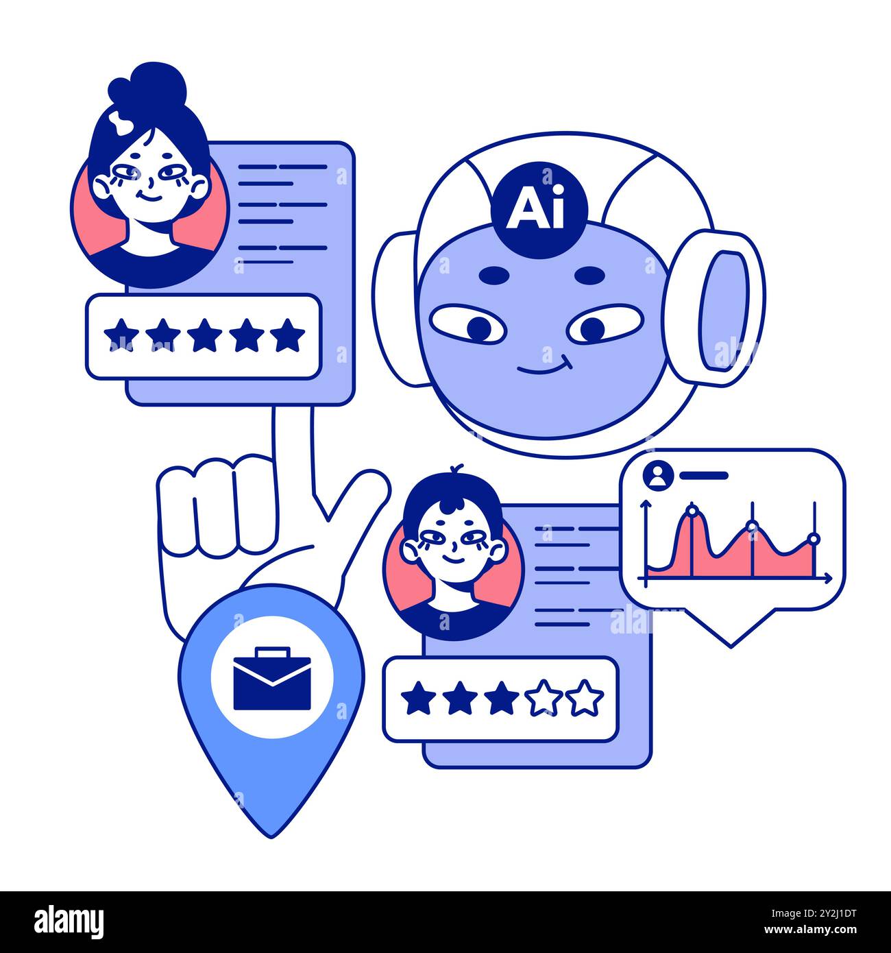 Artificial intelligence in business. AI-powered production, management and marketing. Self ...