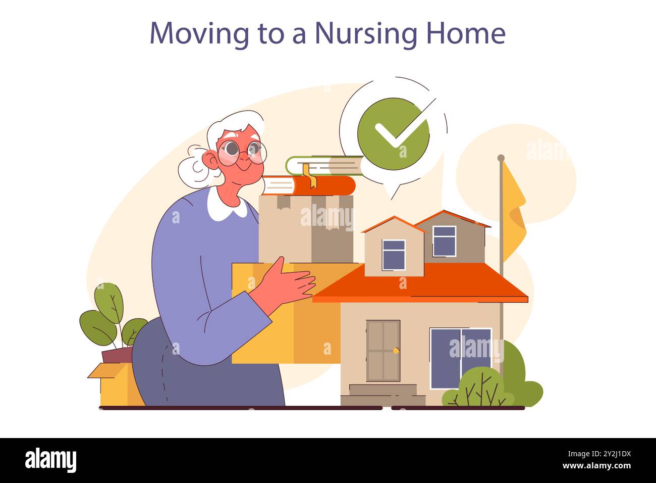 People moving out. Elderly character pack belongings and relocating to ...