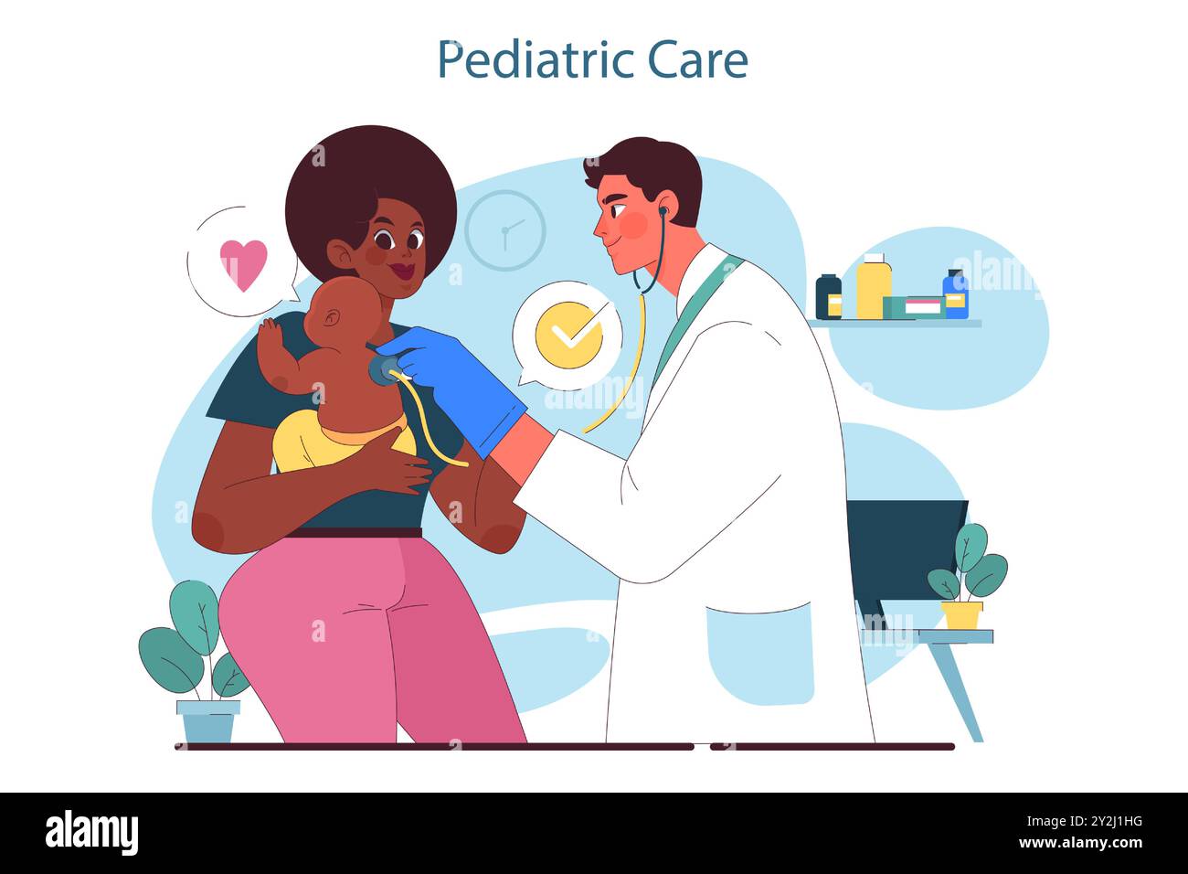 Children healthcare. Parent with kids visiting pediatrician doctor or ...