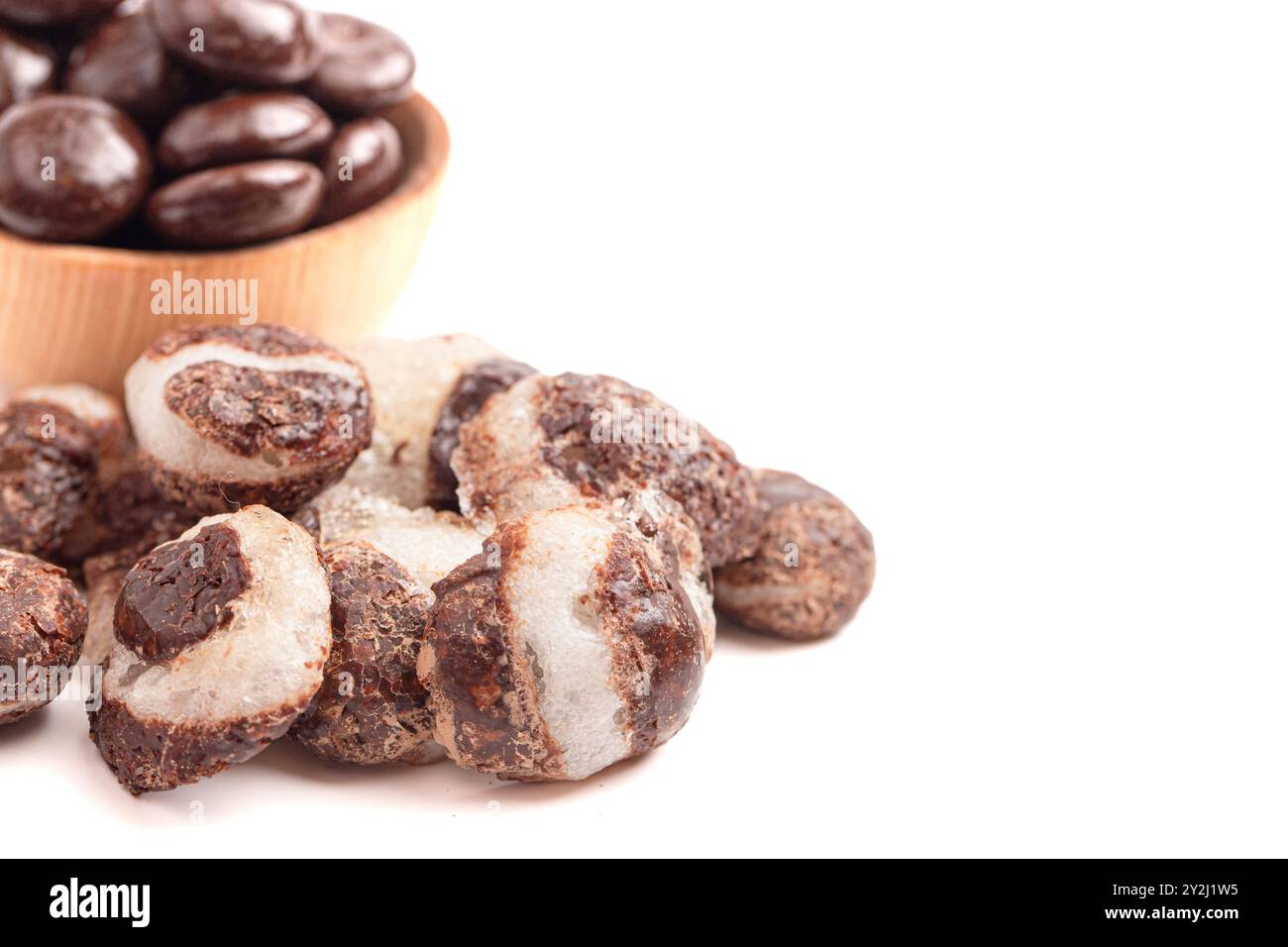 Freeze Dried Chocolate Covered Cream Filled Mint Candy Pieces Stock ...