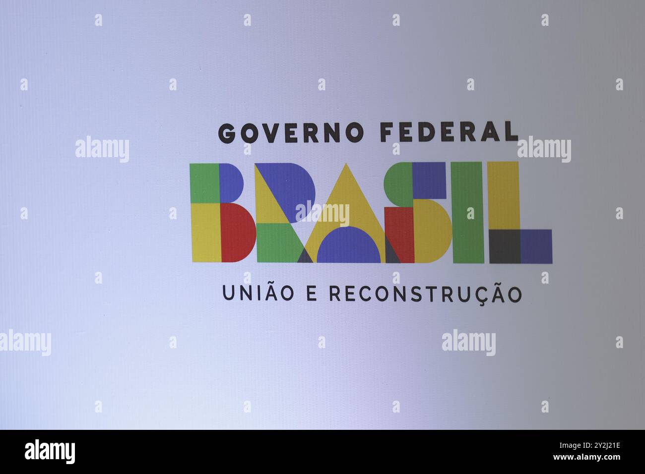 Brazilian government logo on the wall. Government of Brazil. Symbol and ...