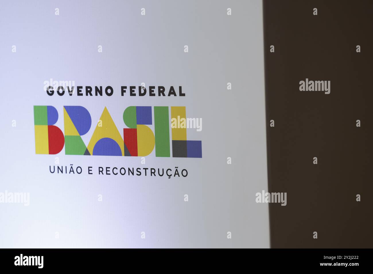 Brazilian government logo on the wall. Government of Brazil. Symbol and ...