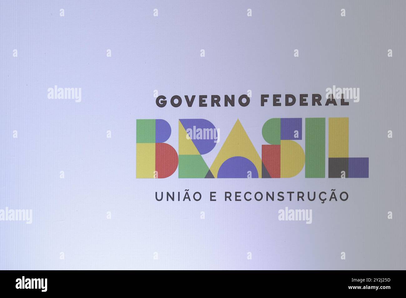 Brazilian government logo on the wall. Government of Brazil. Symbol and ...