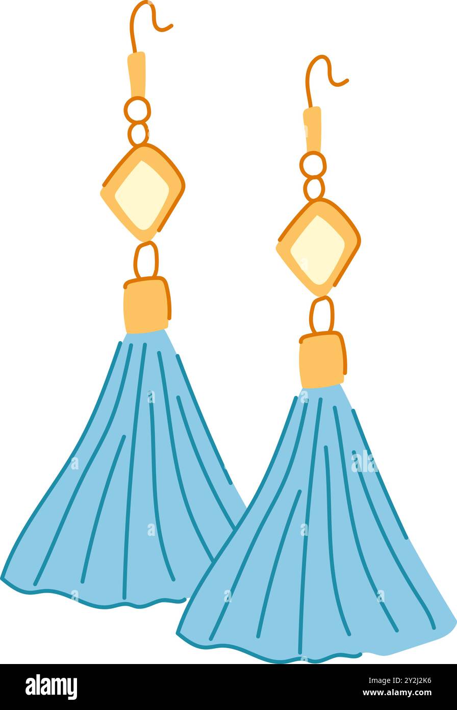 jewelry tassel earrings cartoon vector illustration Stock Vector Image ...