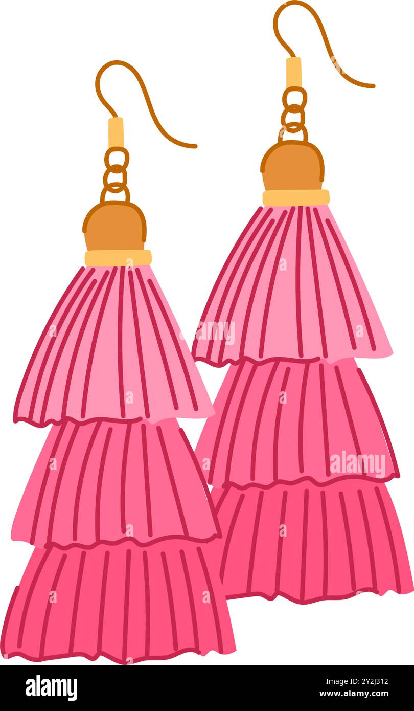 elegant tassel earrings cartoon vector illustration Stock Vector Image ...