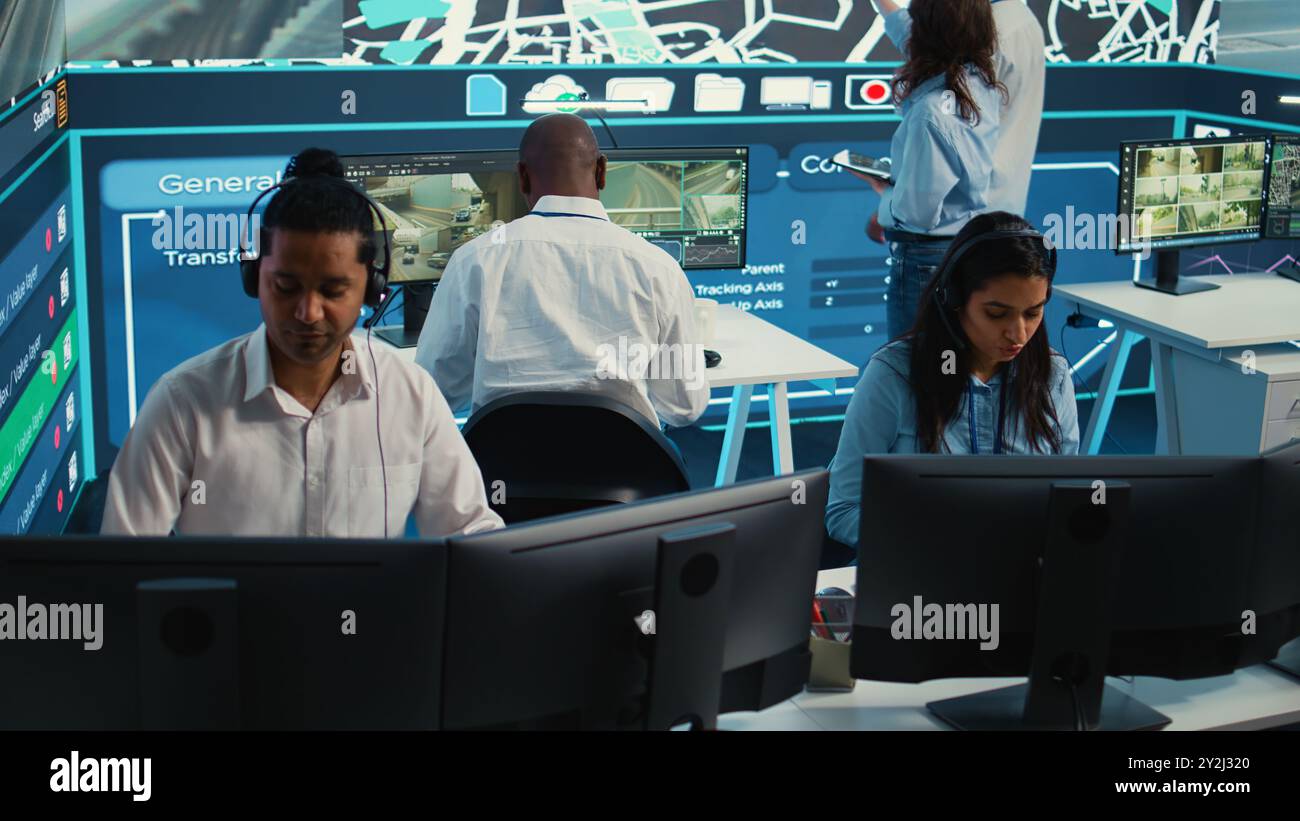 Indian woman dispatch operator gives directions to couriers, avoiding ...