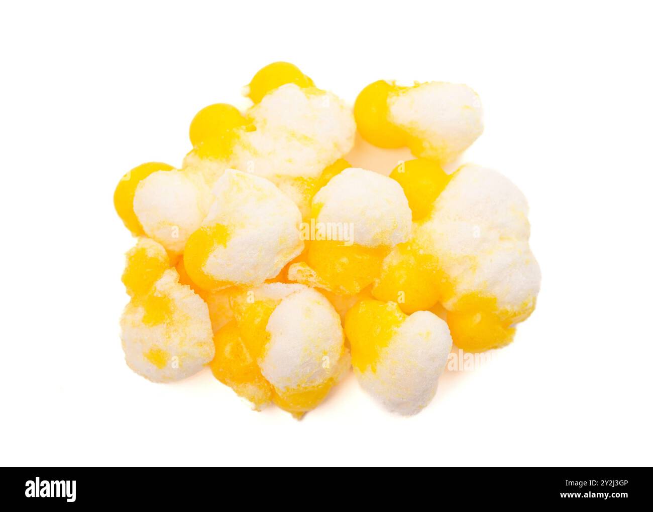 Yellow Freeze Dried Lemon Flavored Candy Isolated on a White Background ...
