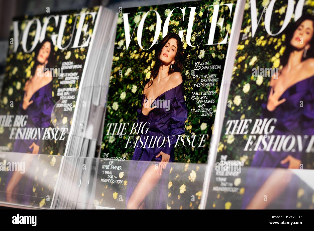 Vogue magazine copies featuring Kylie Jenner, a famous celebrity ...
